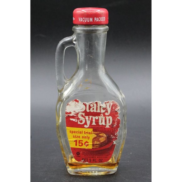 Kitchen | Vintage Staley Syrup Glass Bottle Lid Ae Staley Decatur ...